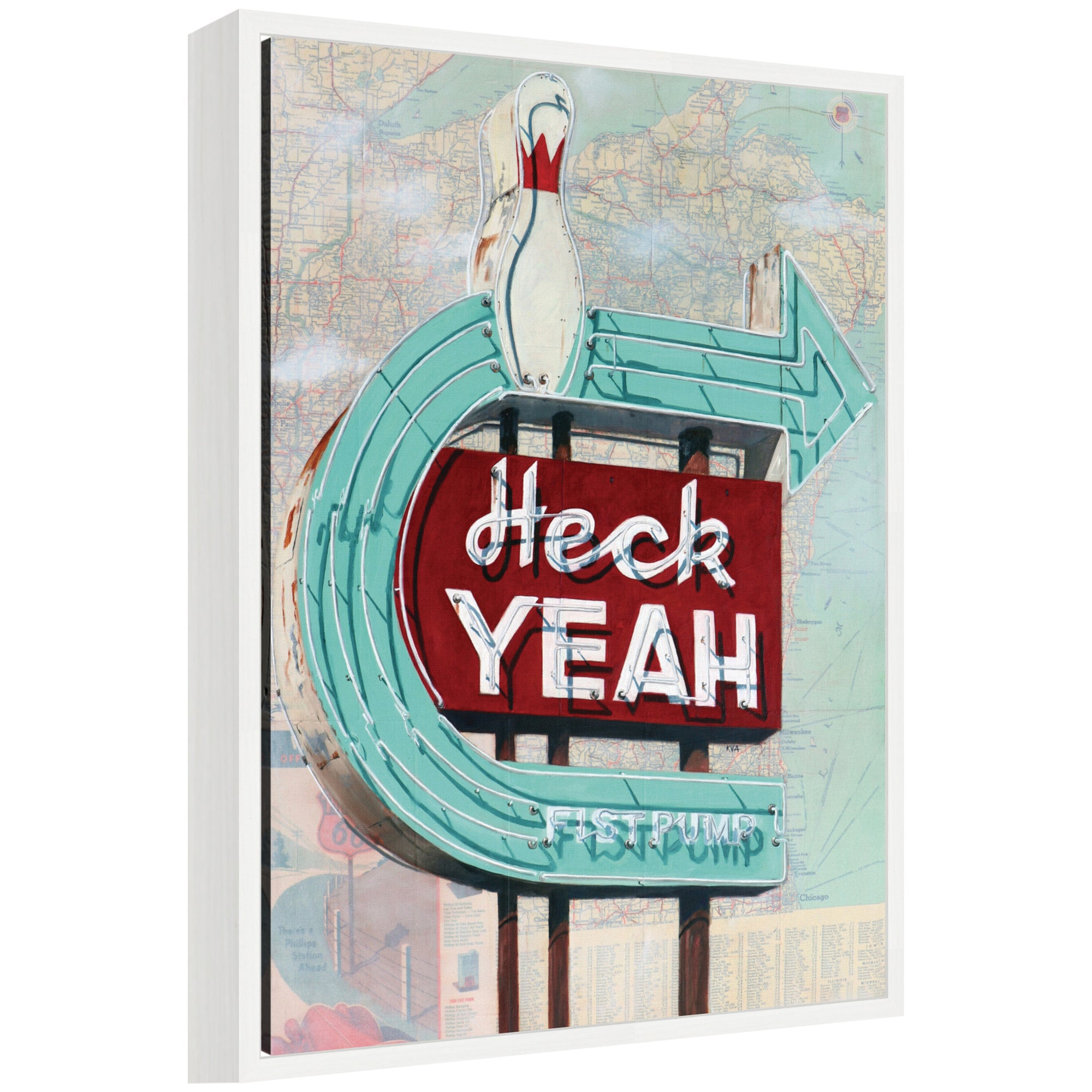 Heck Yeah by Krista V. Allenstein Framed Canvas Wall Art Print ...