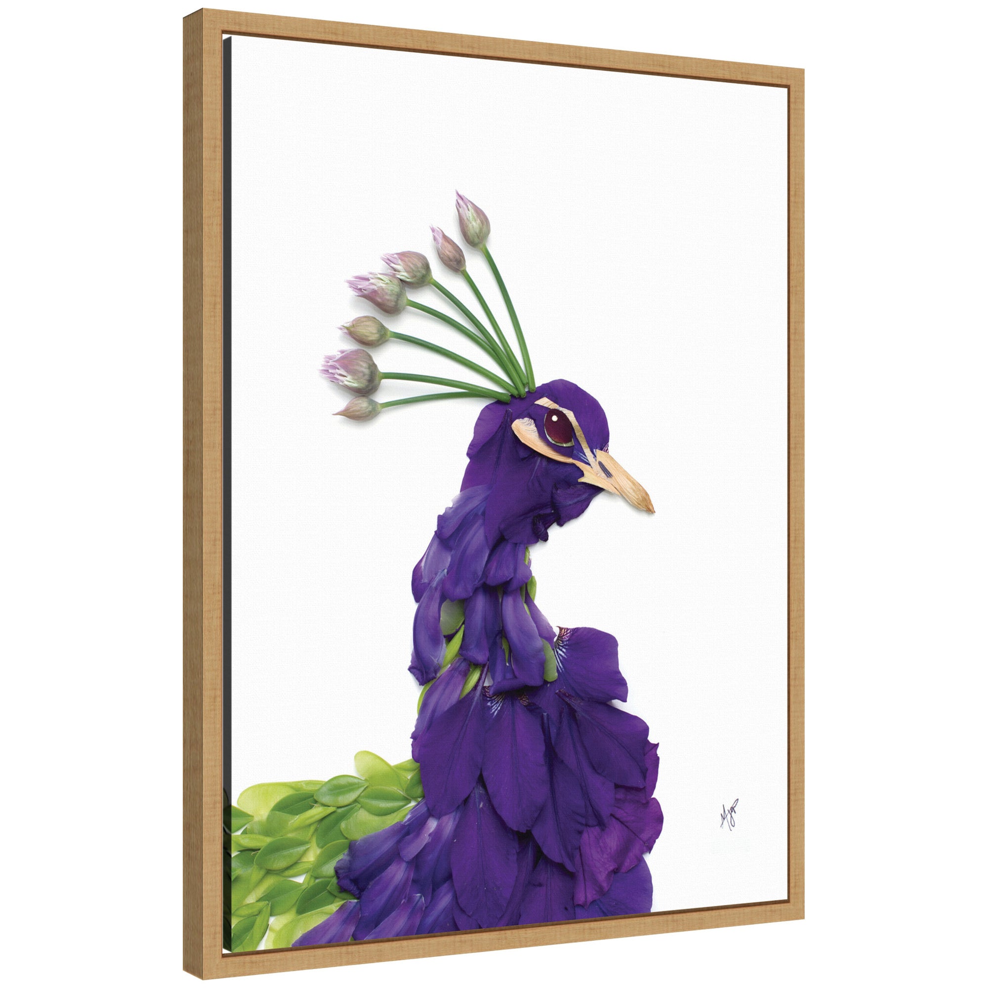Peacock by Madeline Jeppesen Framed Canvas Wall Art Print – kateandlaurel