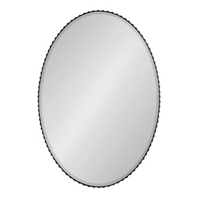 Kate and Laurel Elmora Modern Oval Fluted Wall Mirror, 23 x 32, Black ...