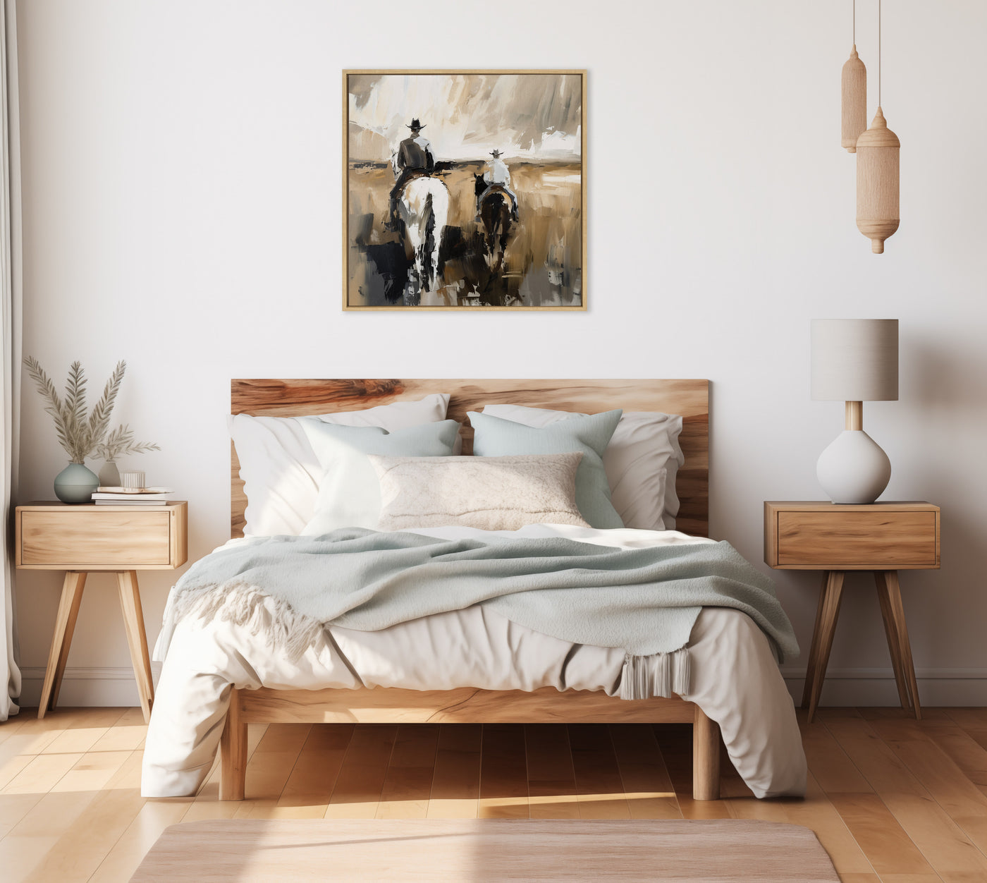 Kate and Laurel Sylvie Western Cowboy Horseback Ranch Abstract Neutral ...