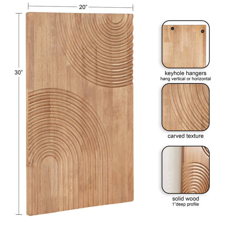 Kate and Laurel Furrow Modern Arches Round Wood Art Plaque, 24 Inch ...